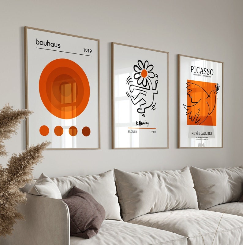 Gallery Wall Art Set of 3 Posters, Picasso Poster, Bauhaus Print ...