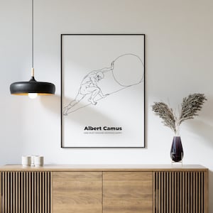 Sisyphus Line Art Stoic Poster ( Digital Download ), the Myth of ...