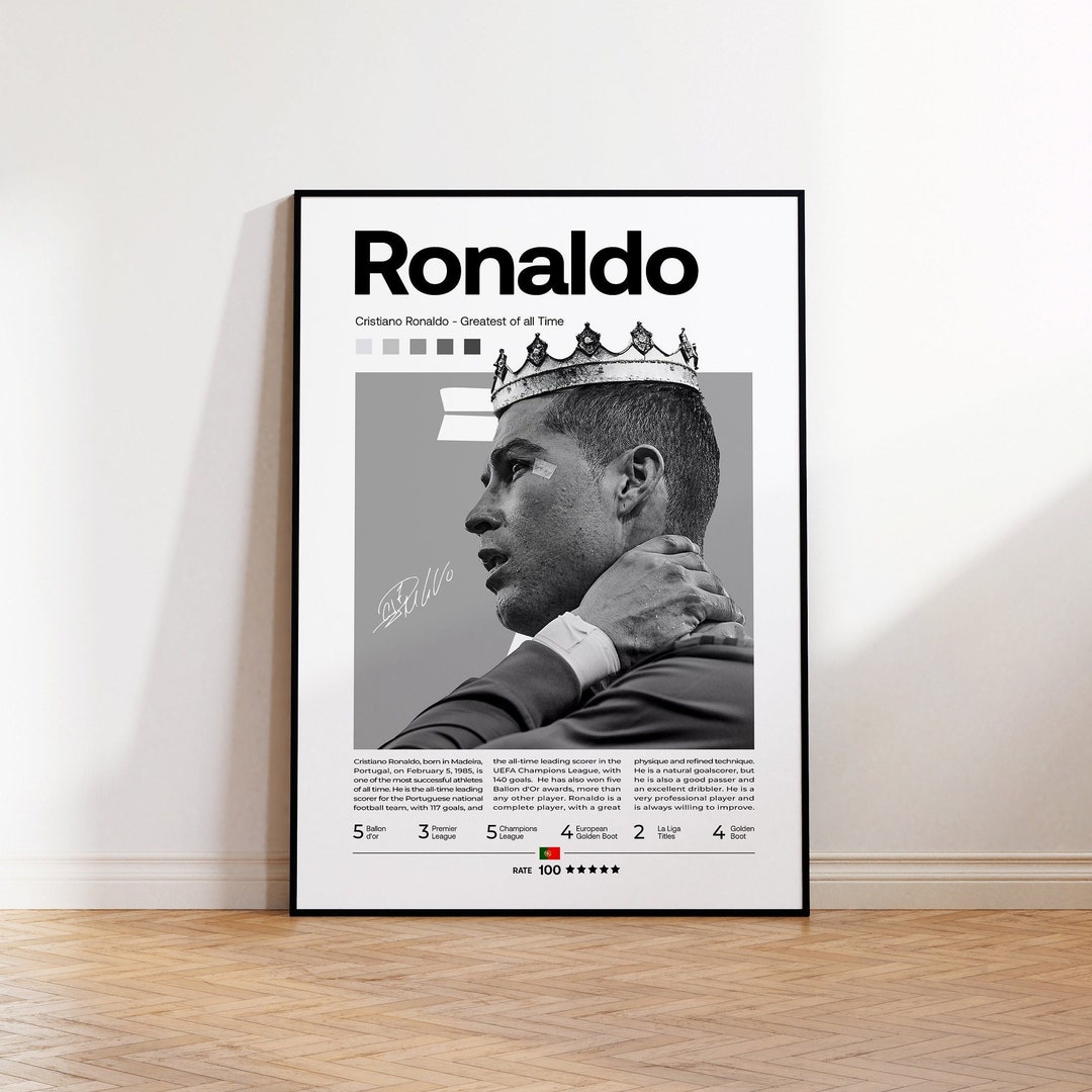 Cristiano Ronaldo Poster, Ronaldo Footbal Gift , Men Soccer Gifts ...