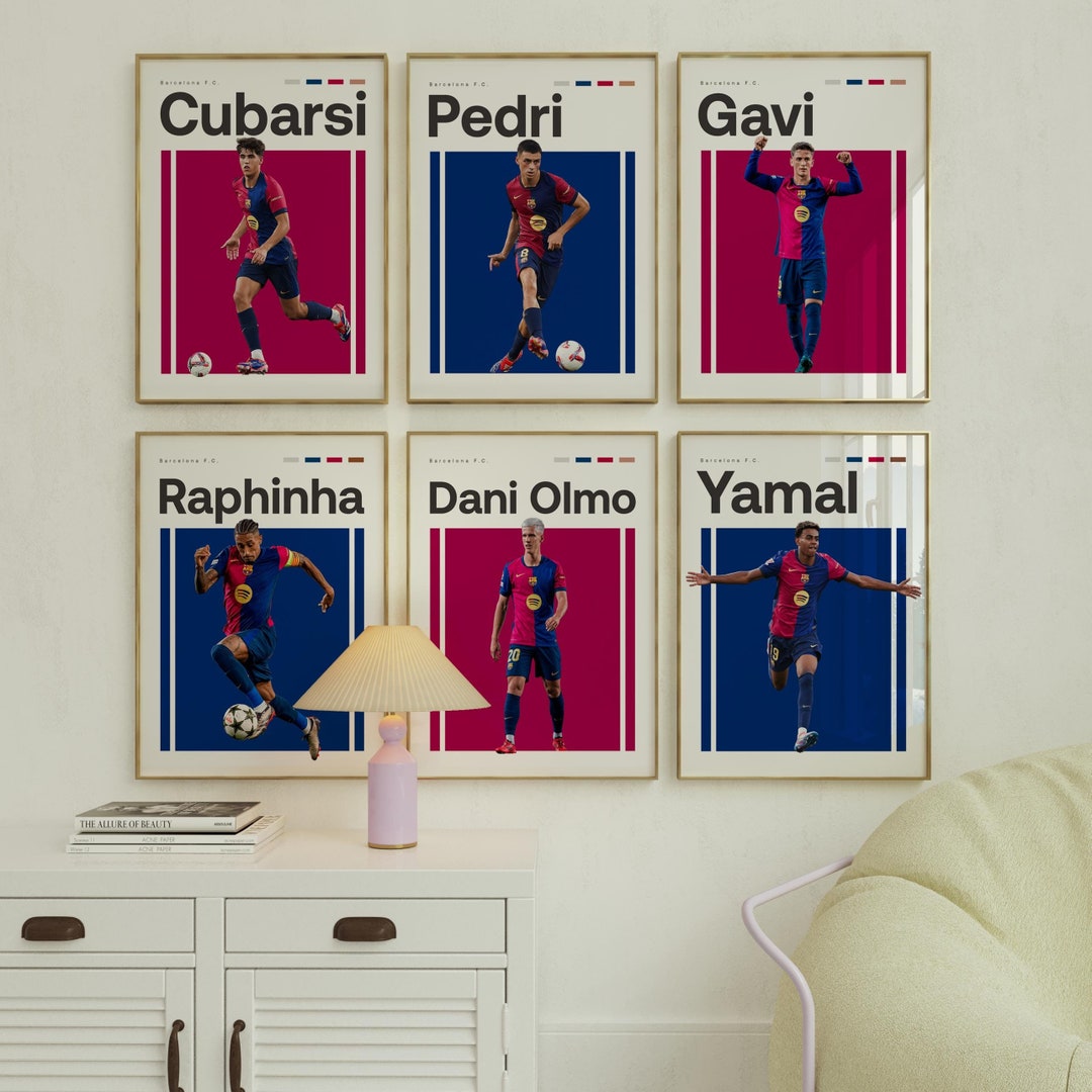 Lamine Yamal Pedri Raphinha Gavi Cubarsi Dani Olmo Bundler, Soccer ...