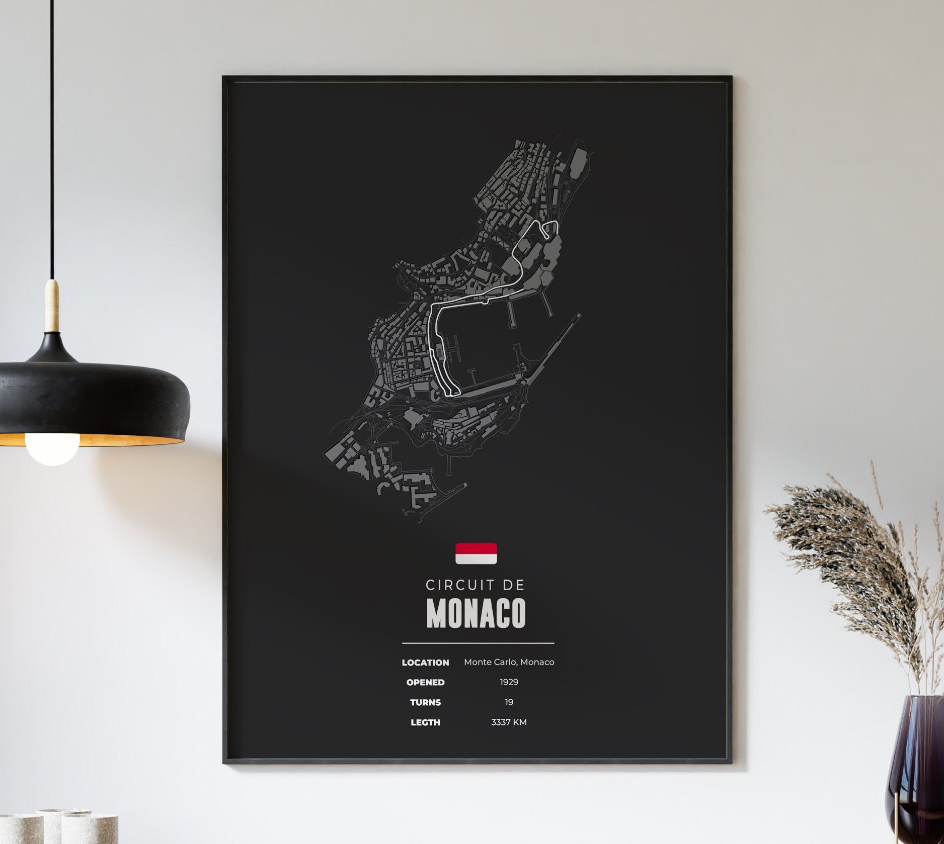 F1 Racing Monaco Grand Prix Poster Race Car Minimalist F1 - Etsy