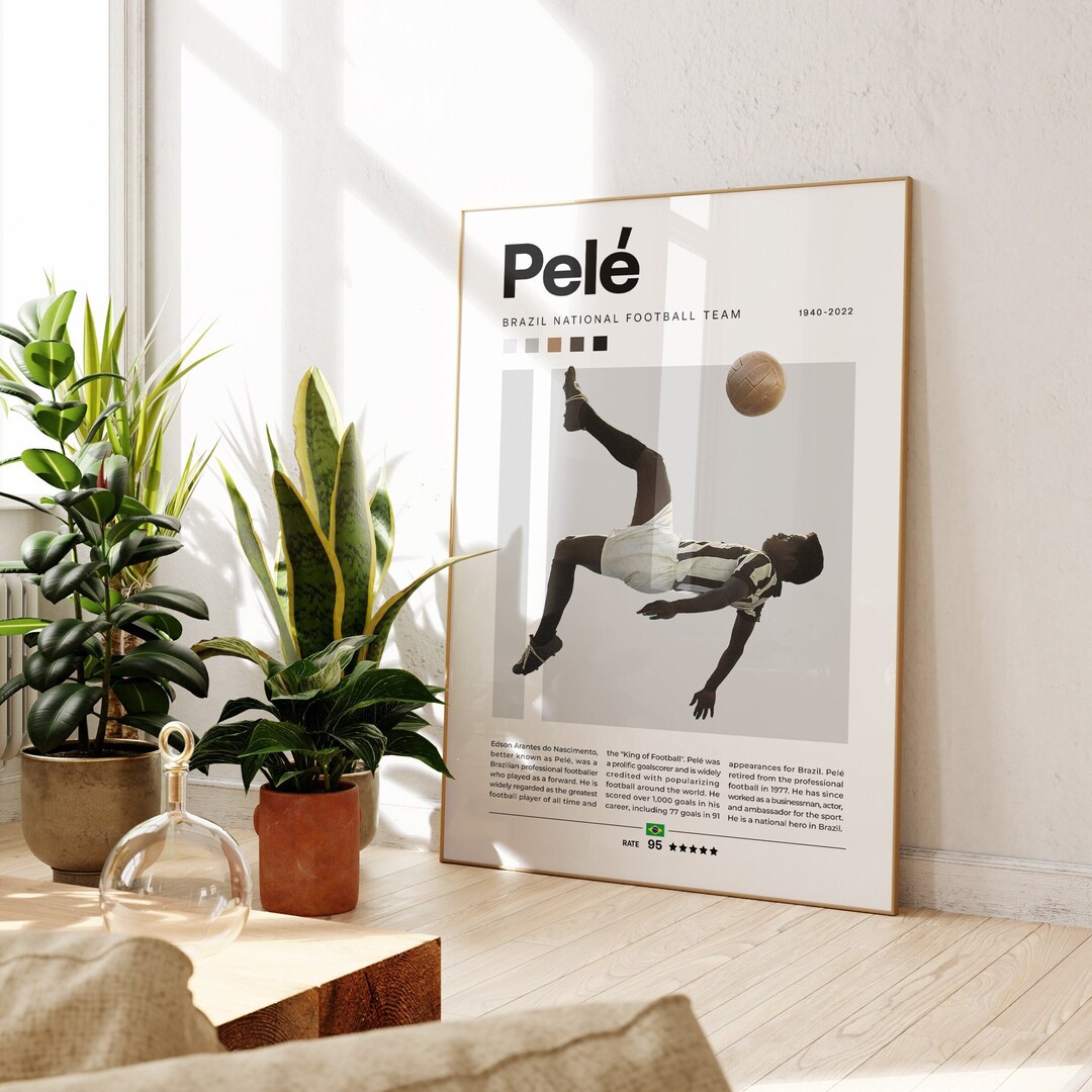 Pele Poster, Brazilian Soccer Player Poster, Soccer Gifts, Sports ...