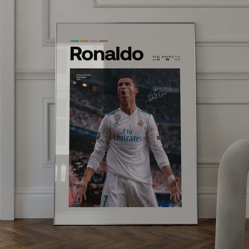 Cristiano Ronaldo Set of 3 Poster, Portugal Football Print, Sports ...