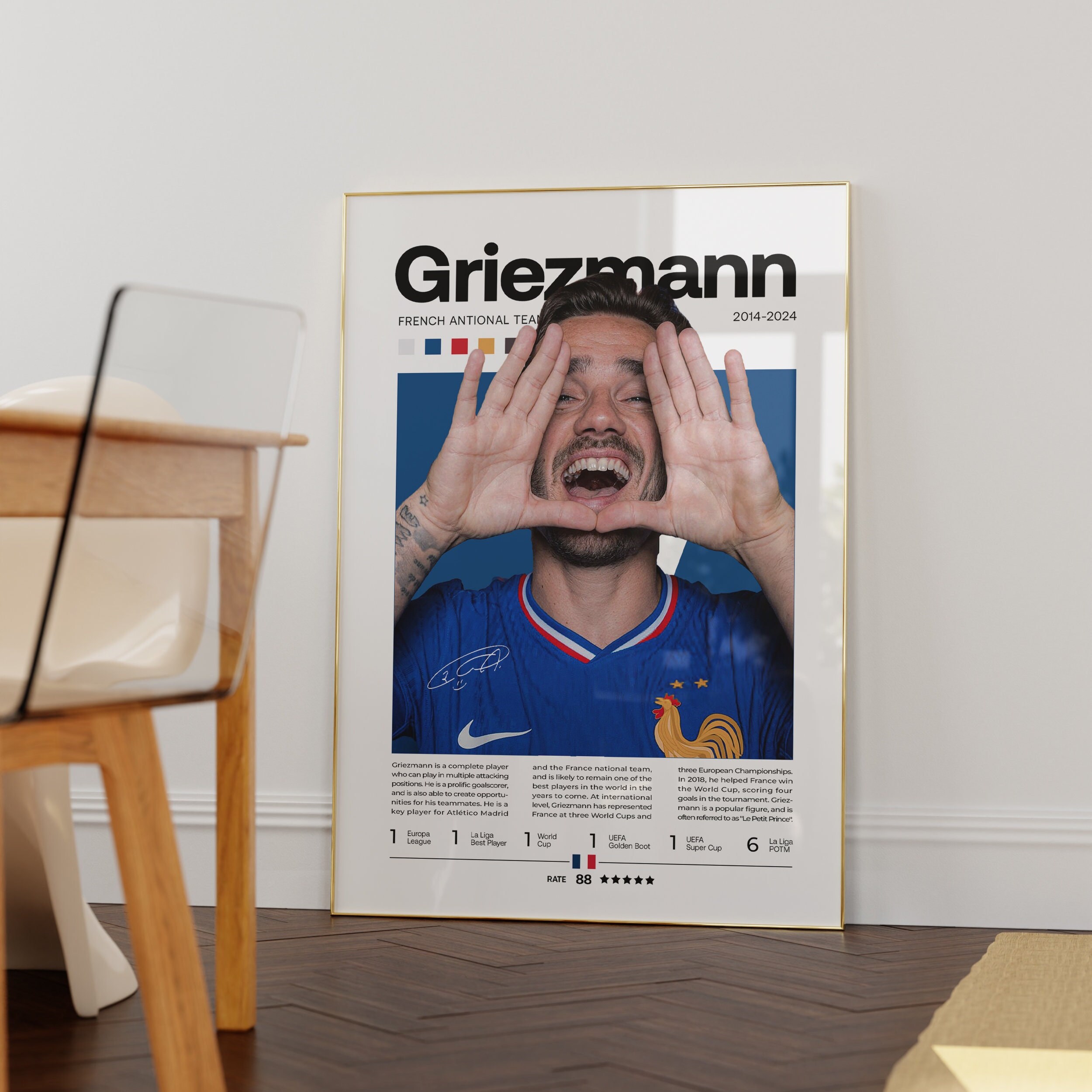 Antoine Griezmann Poster, French Footballer, Soccer Gifts, Sports ...