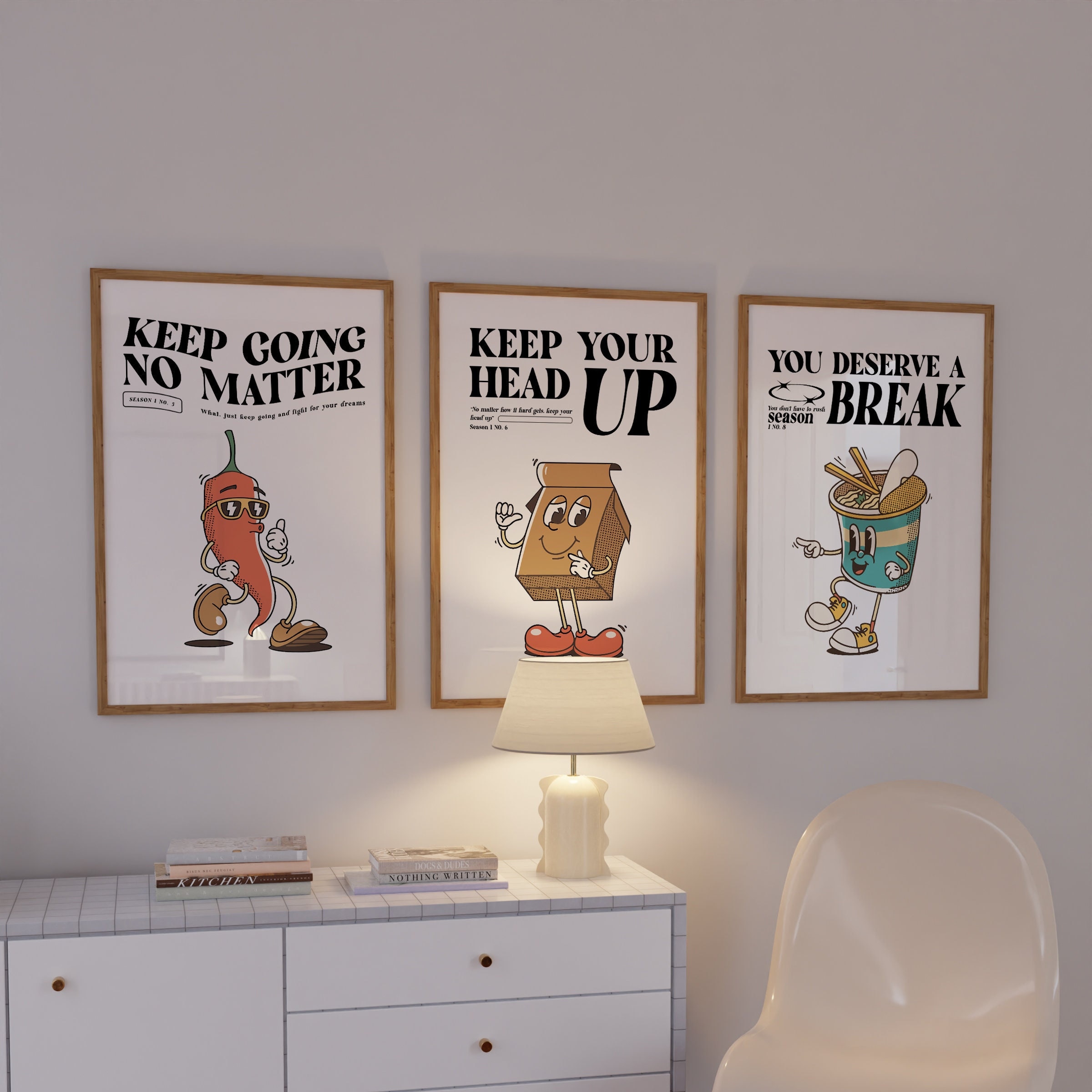 Retro Quote Print Set of 9, Trendy Retro Wall Art, Printable Retro ...