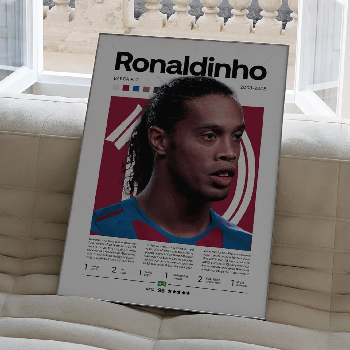 Ronaldinho Poster, Ronaldinho Soccer Poster, Soccer Gifts, Sports ...