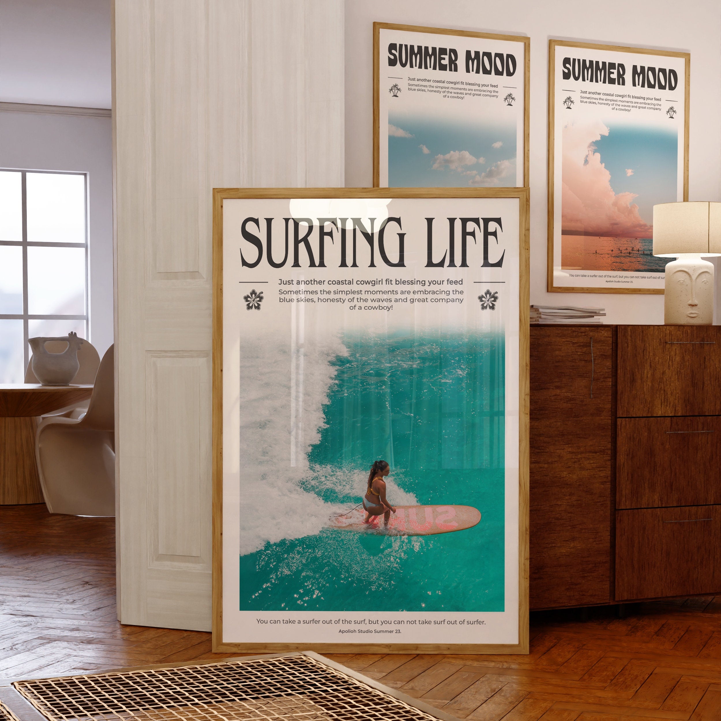 Coastal Cowgirl Surf Poster Beachy Surf Wall Art Surfer Girl - Etsy