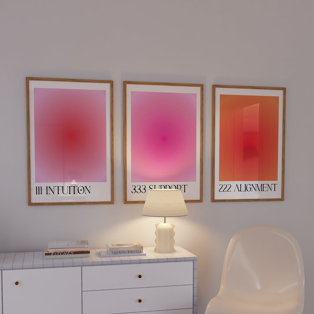 Angel Numbers Set of 3, Aura Poster, Aura Print, Aura Angel Number ...