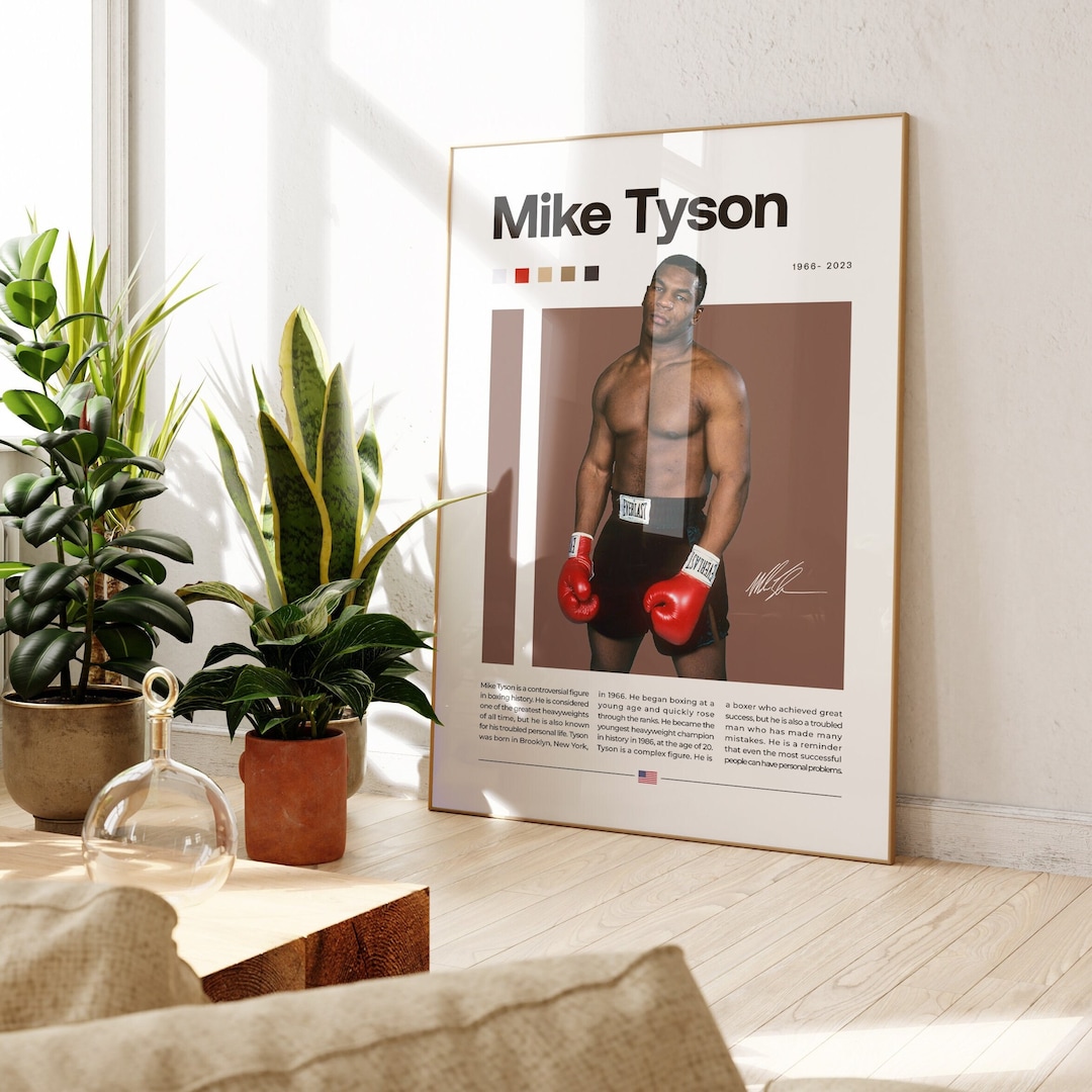 Mike Tyson Poster, Boxing Poster, Sports Poster, Boxing Wall Art, Mid ...