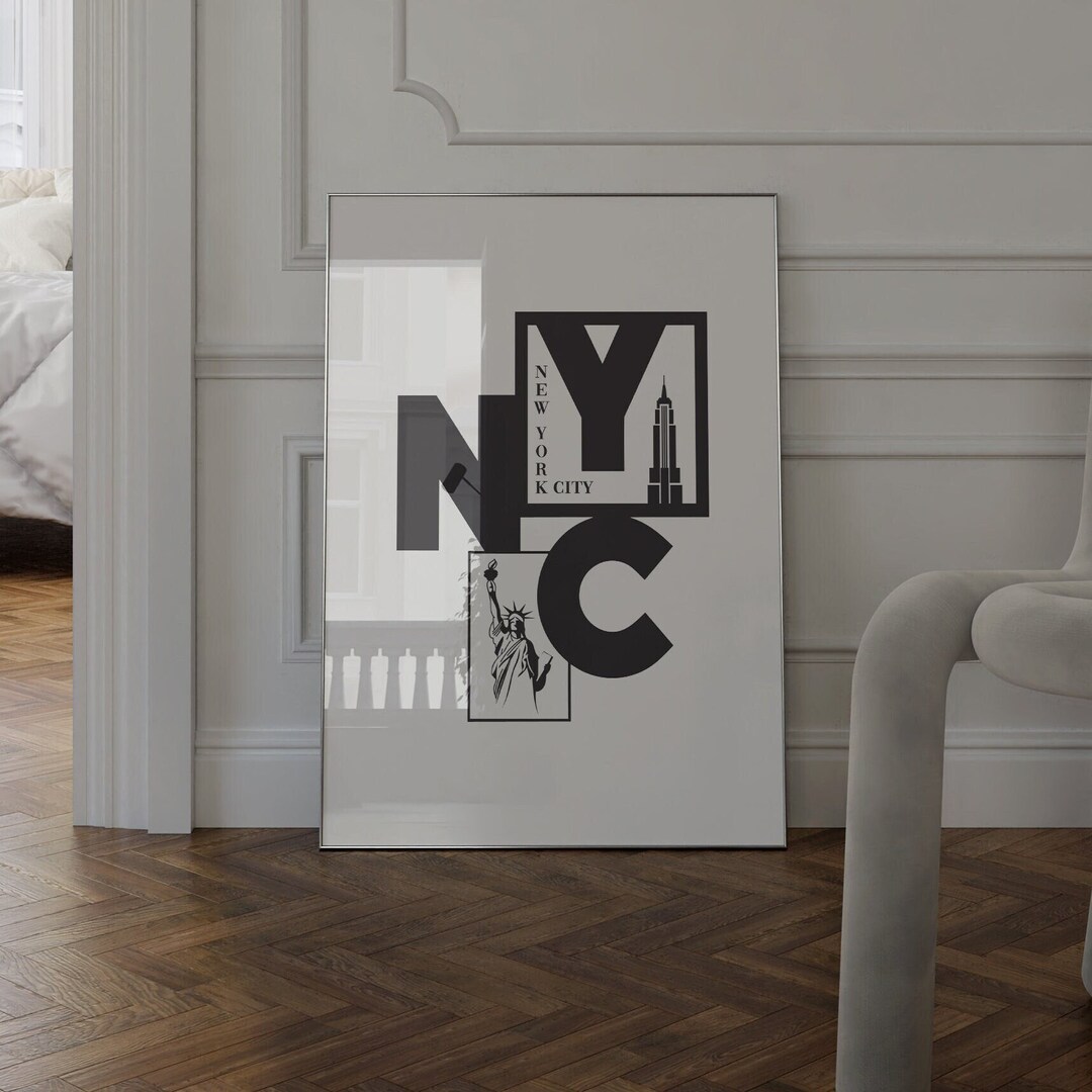 New York Art Print NY Wall Art New York State Poster Minimalist Heart ...