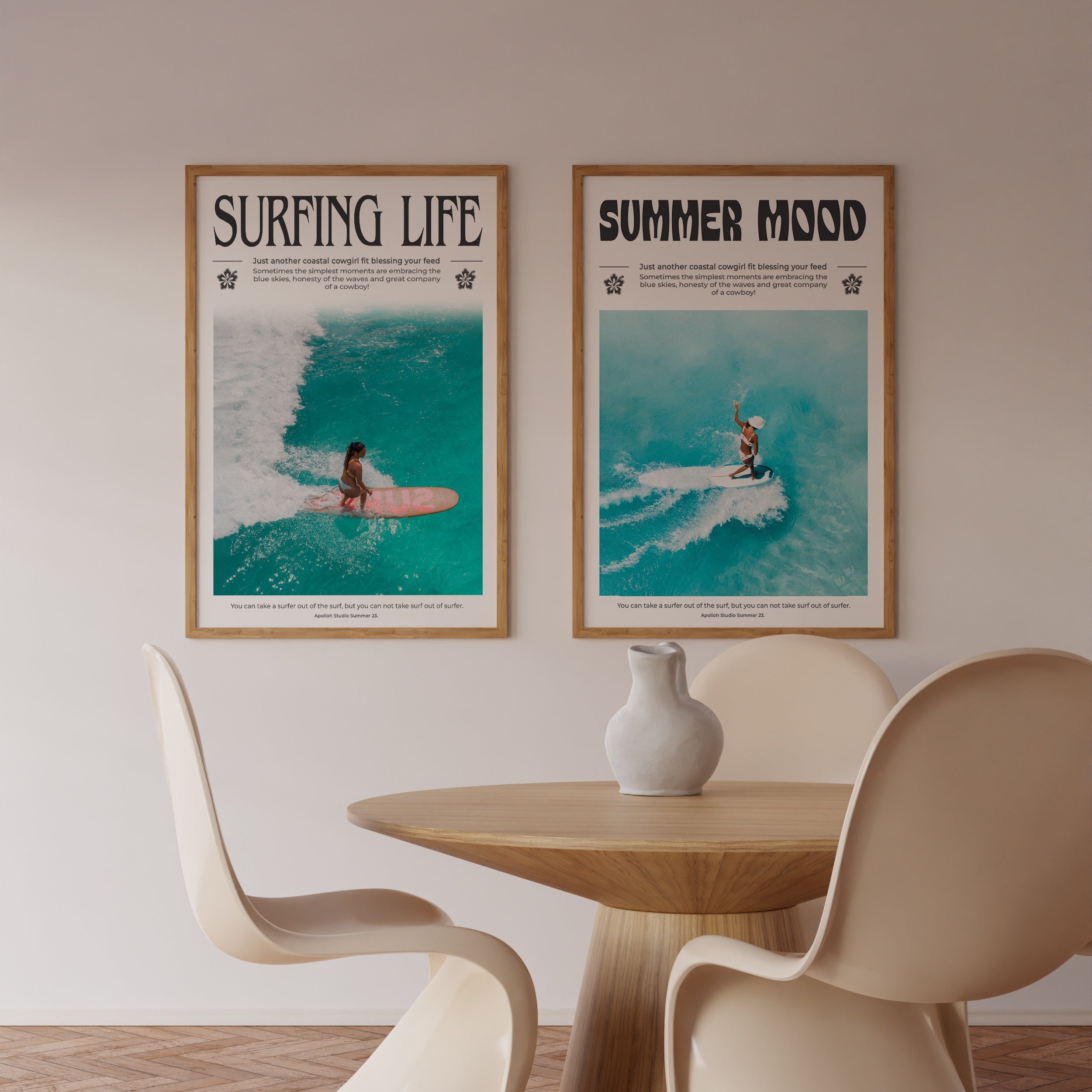 Coastal Cowgirl Surf Poster Beachy Surf Wall Art Surfer Girl - Etsy