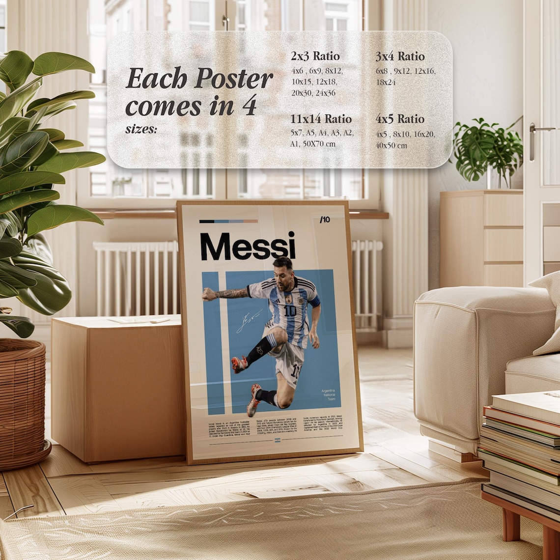 Lionel Messi Poster, Argentina Soccer Print, Soccer Gifts, Sports ...