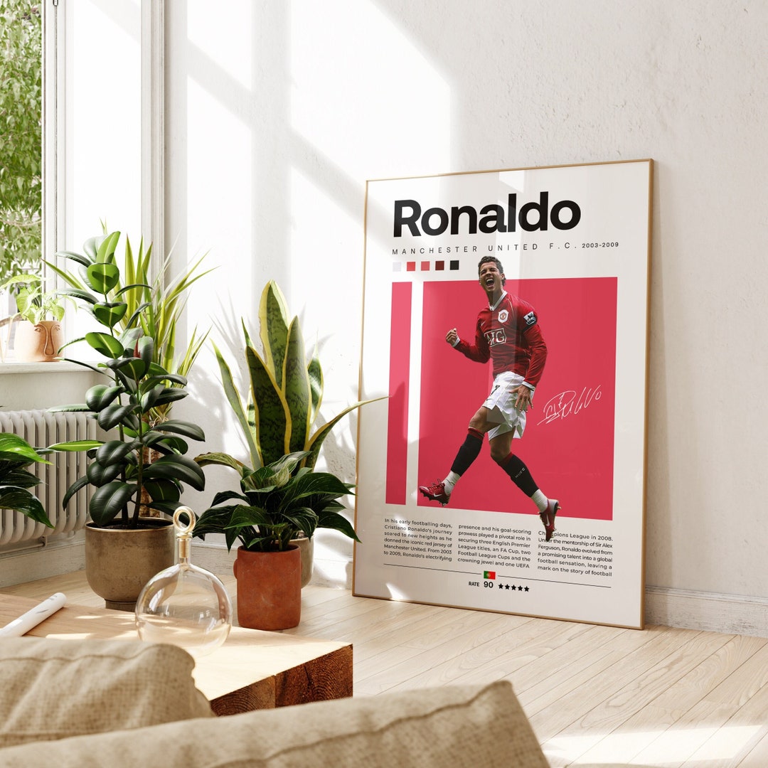 Cristiano Ronaldo Poster, Ronaldo Football Print, Sports Poster ...