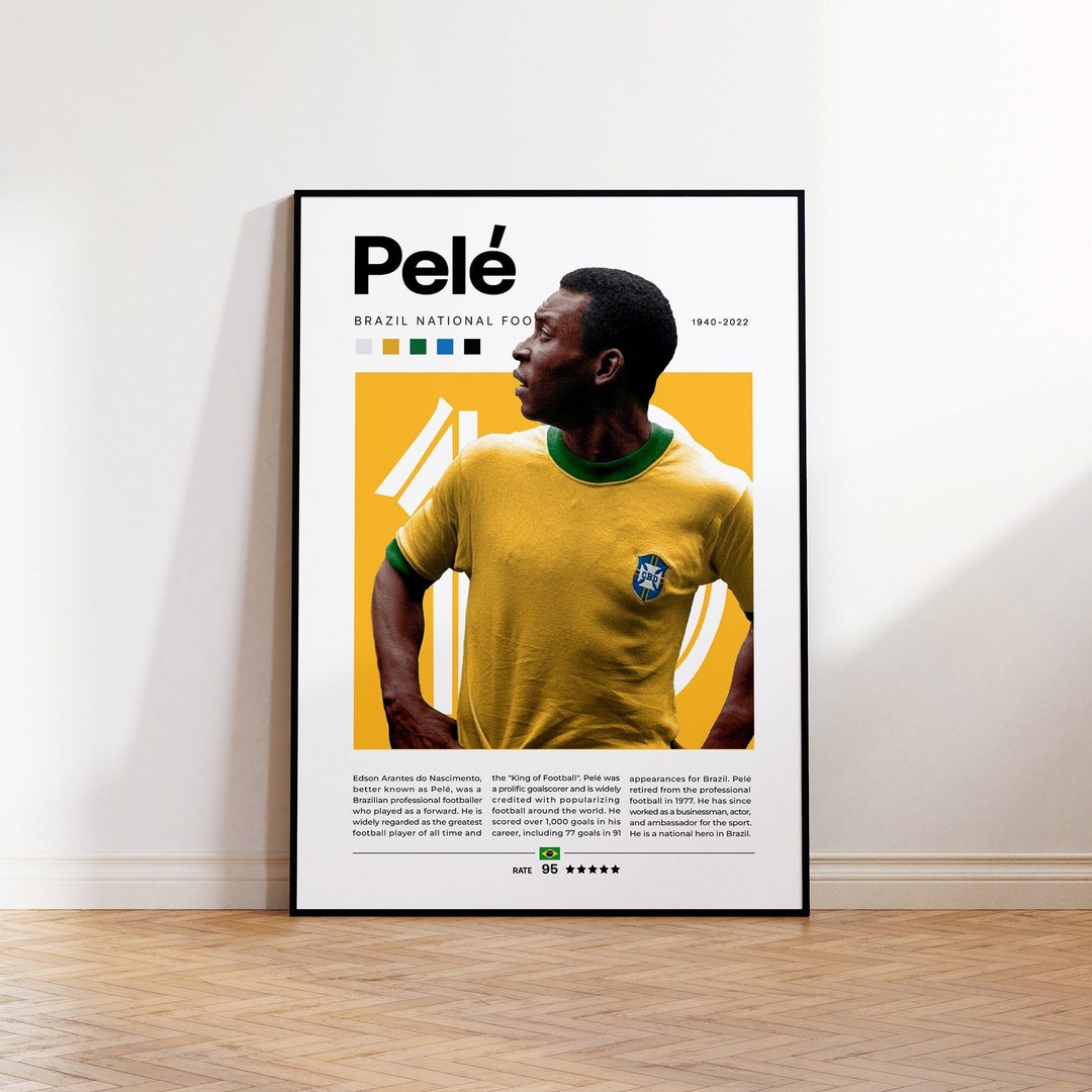 Pele Poster, Brazilian Soccer Player Poster, Soccer Gifts, Sports ...