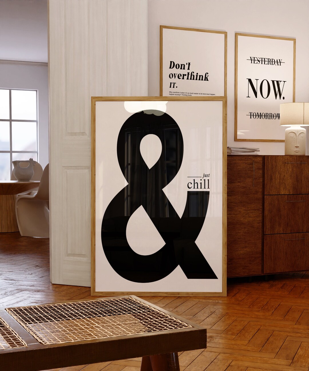 Chil Text Wall Art, Bold Statement Black Typography, Scandi Style Decor ...