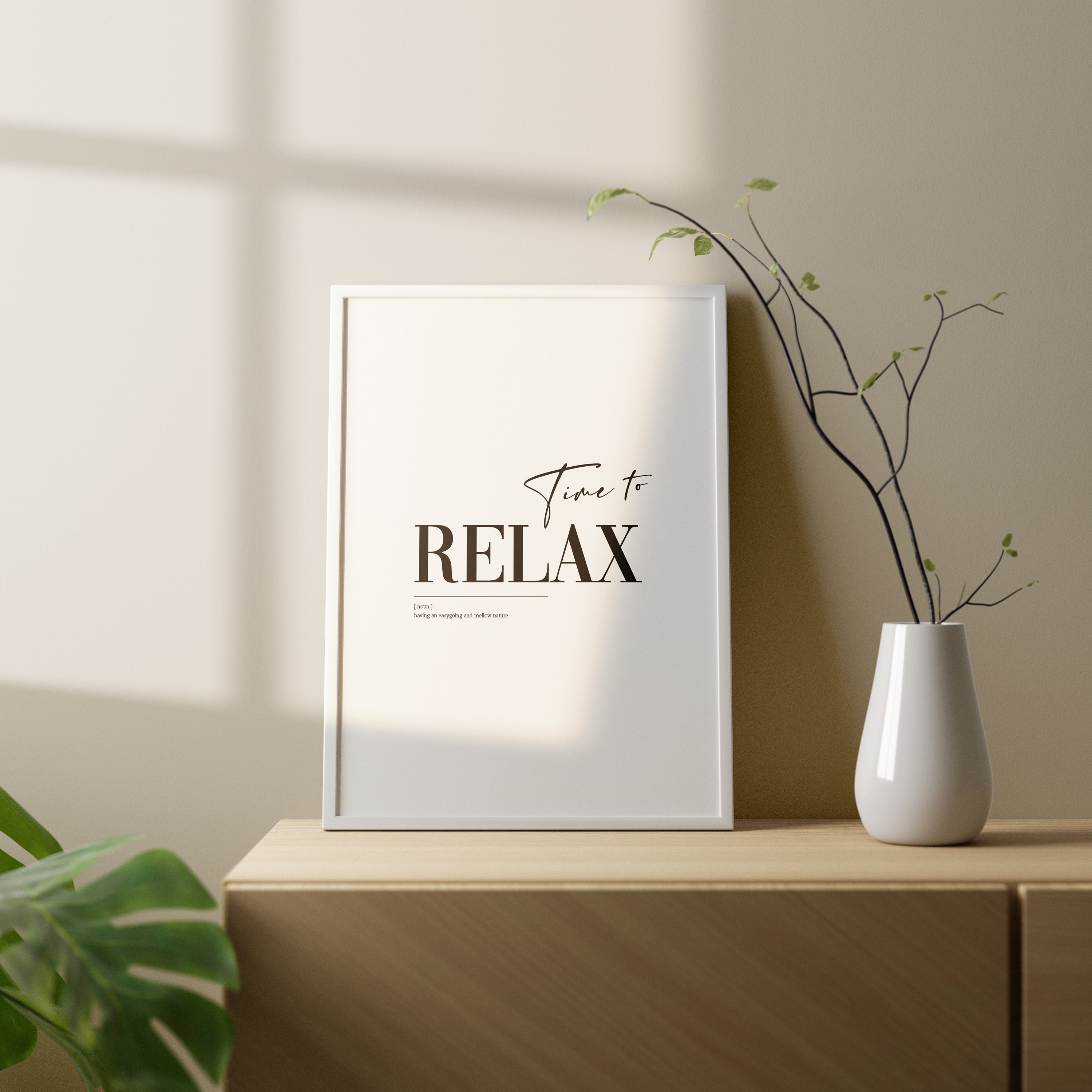 Time to Relax Definition Wall Art Minimalist Relax Meditation - Etsy