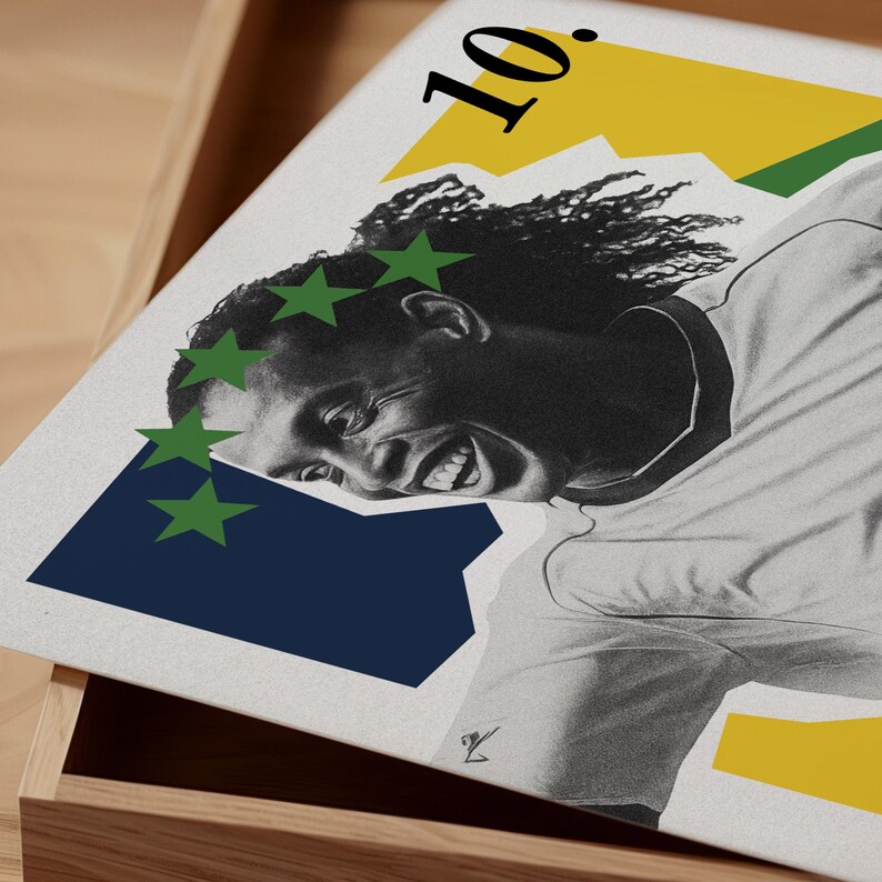 Ronaldinho Poster, Brazil Football Poster, Soccer Gifts, Sports Poster ...