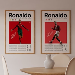 Cristiano Ronaldo Set of 3 Poster, Portugal Football Print, Sports ...