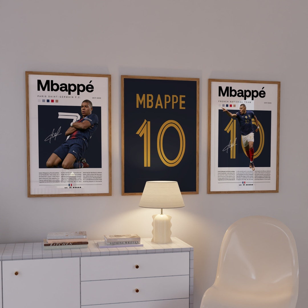 Kylian Mbappé Poster French National Team, Soccer Gifts, Sports Poster ...