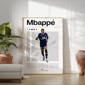 Kylian Mbappé Poster, Mbappe Poster, Soccer Gifts, Sports Poster ...