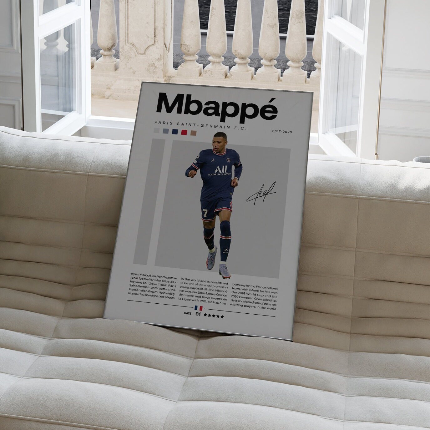 Kylian Mbappé Poster, Mbappe Poster, Soccer Gifts, Sports Poster ...