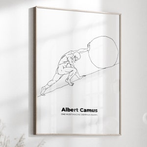 Sisyphus Line Art Stoic Poster ( Digital Download ), the Myth of ...