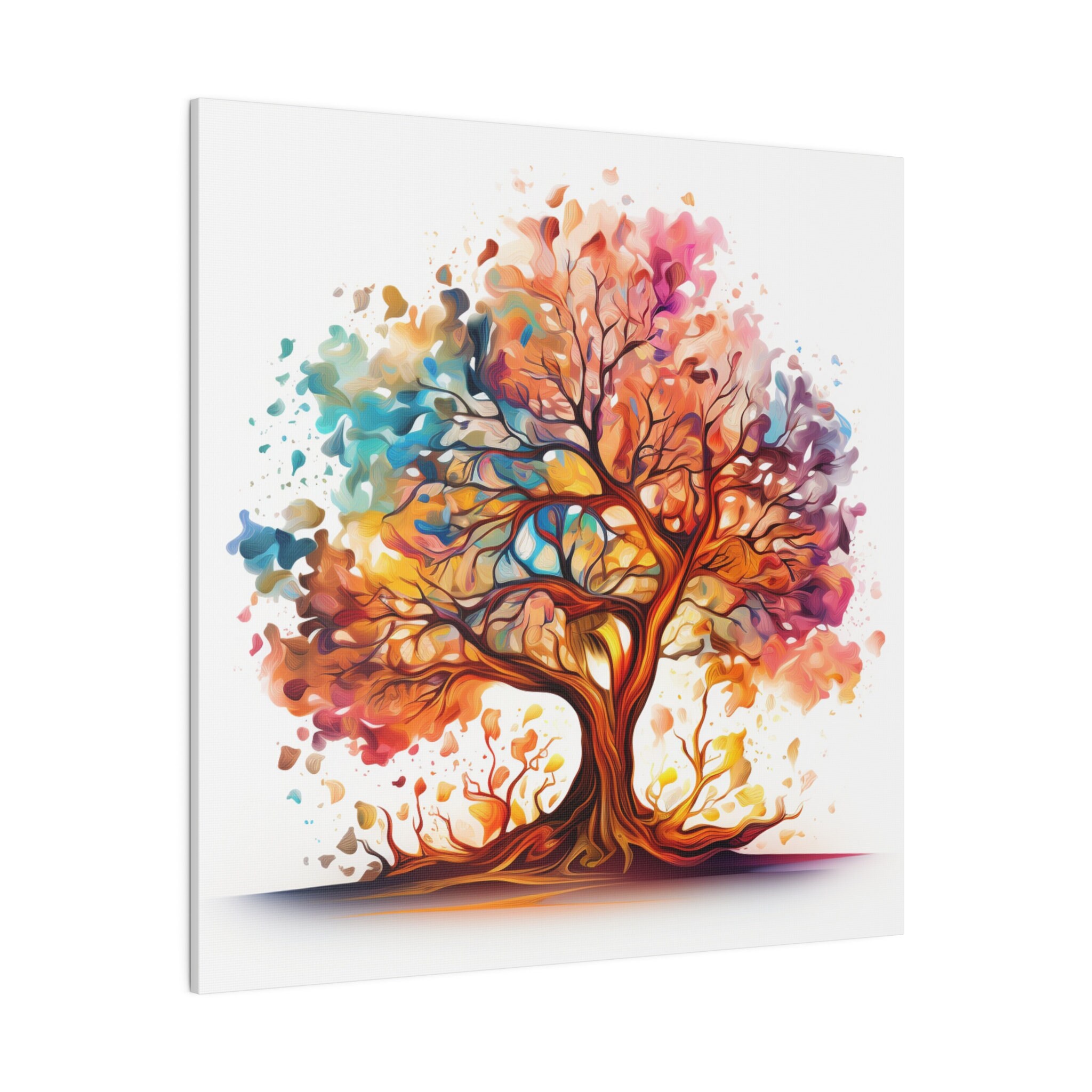 Canvas Wall Art Abstract Colorful Tree Stretched Matte Canvas - Etsy