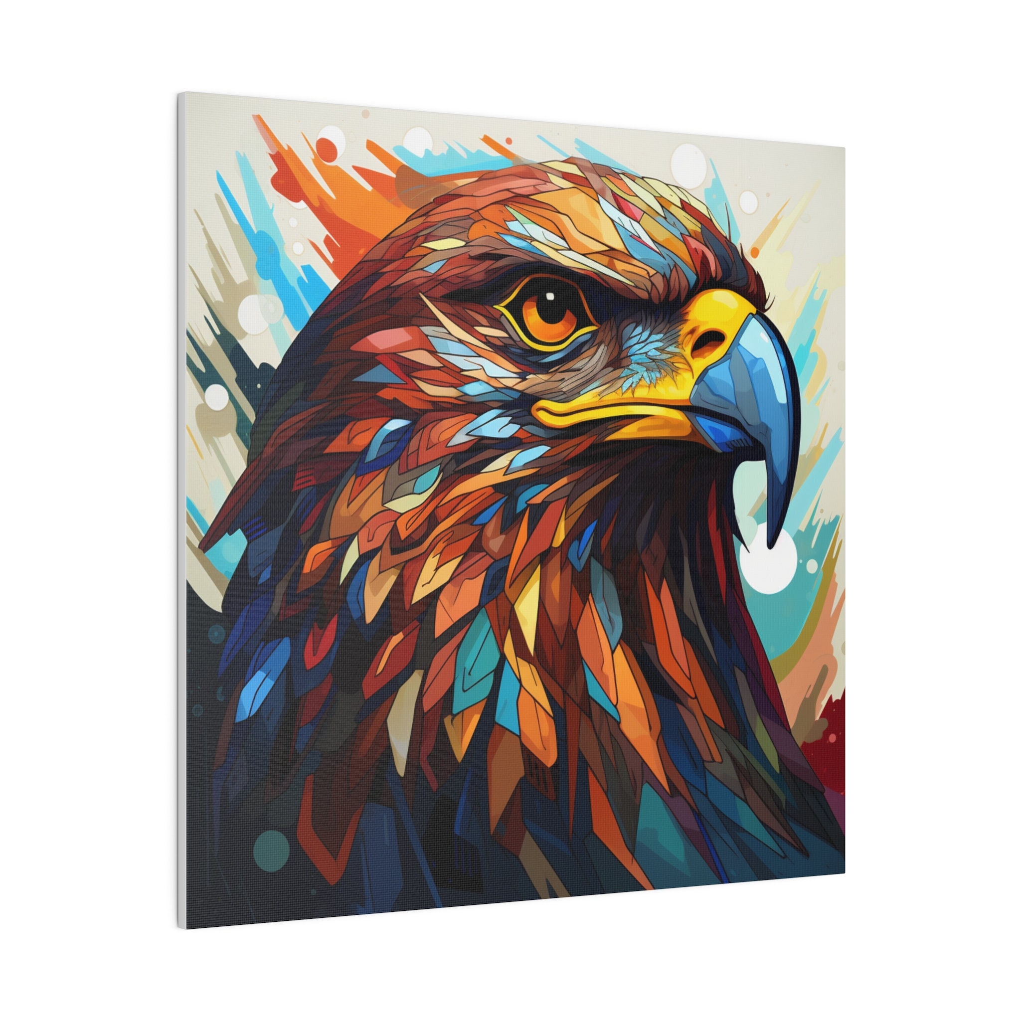 Canvas Wall Decor Abstract Hawk Head Stretched Matte Canvas Wall ...