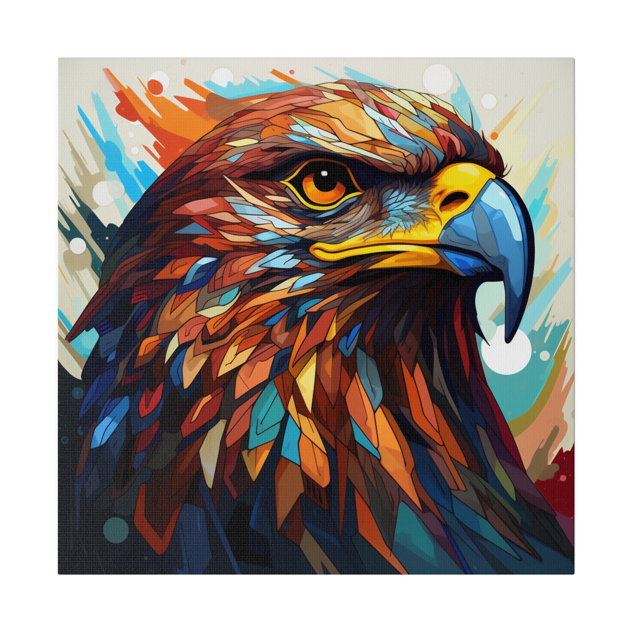 Canvas Wall Decor Abstract Hawk Head Stretched Matte Canvas Wall ...