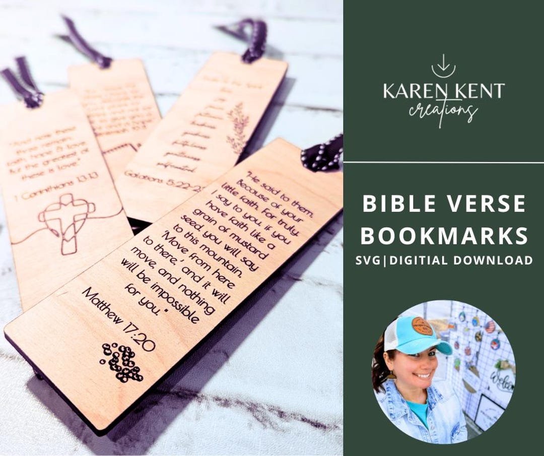 Scripture Bible Verse Bookmark SVG Bundle | Laser Cut Files for ...