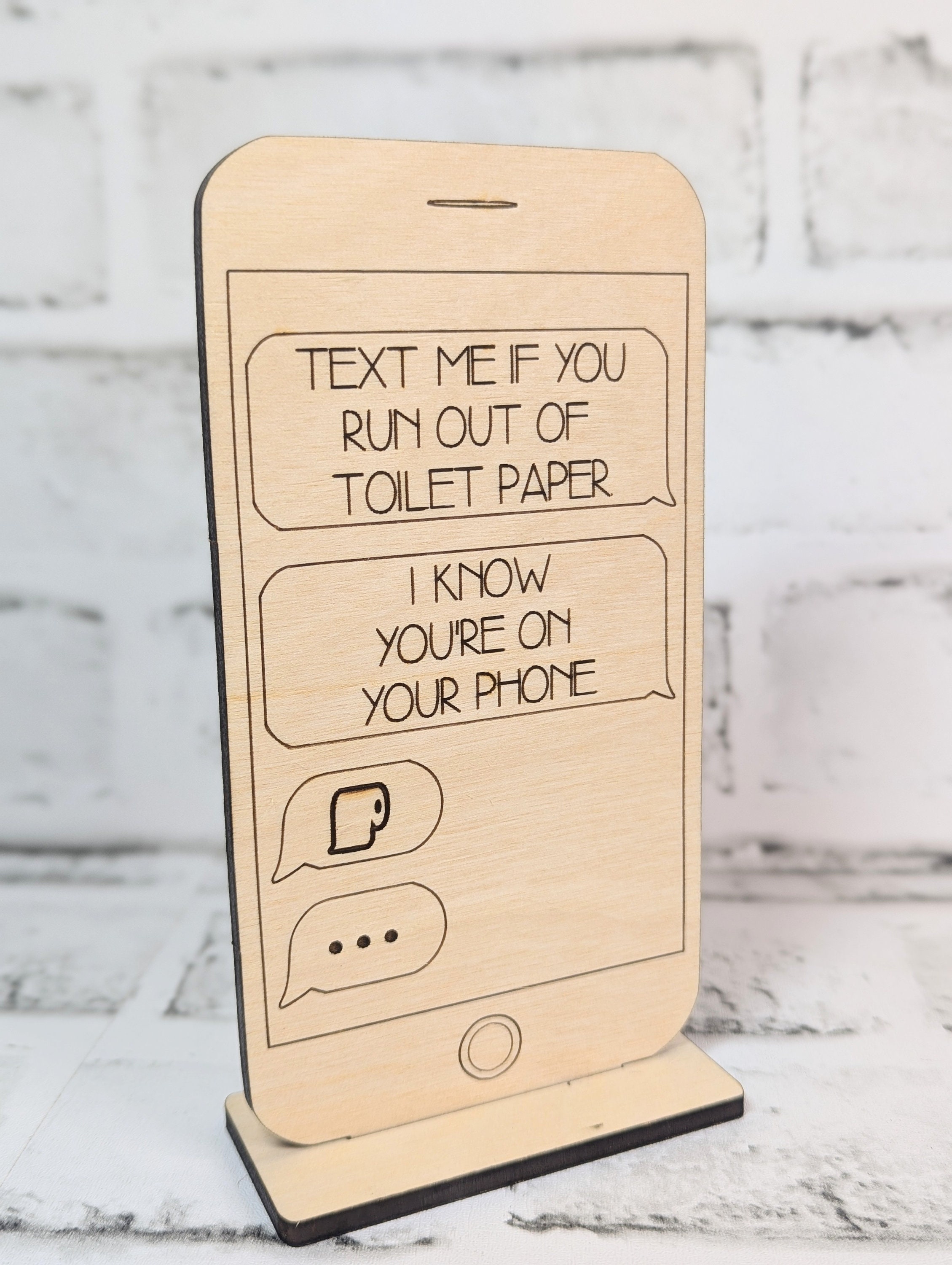 Funny Bathroom Sign Laser Cut File, Funny Texting Sign SVG, Text Me If ...
