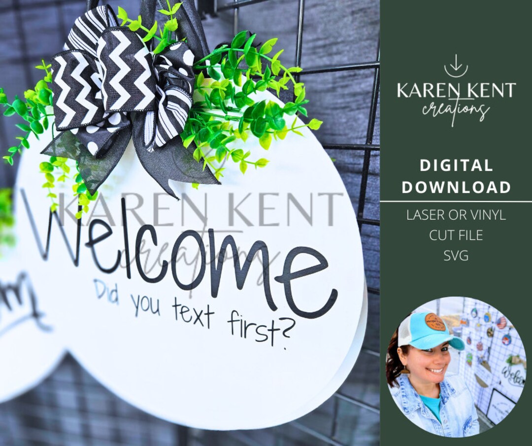 Funny Door Hanger | Front Door Sign SVG | Round Sign SVG | Door Sign ...