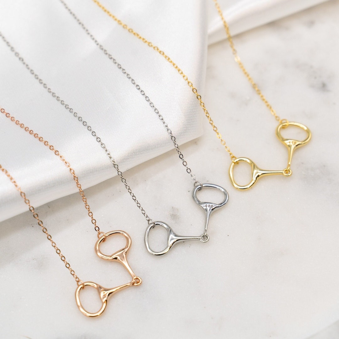 Snaffle Bit Necklace Sterling Silver Necklace Gift for Mum - Etsy
