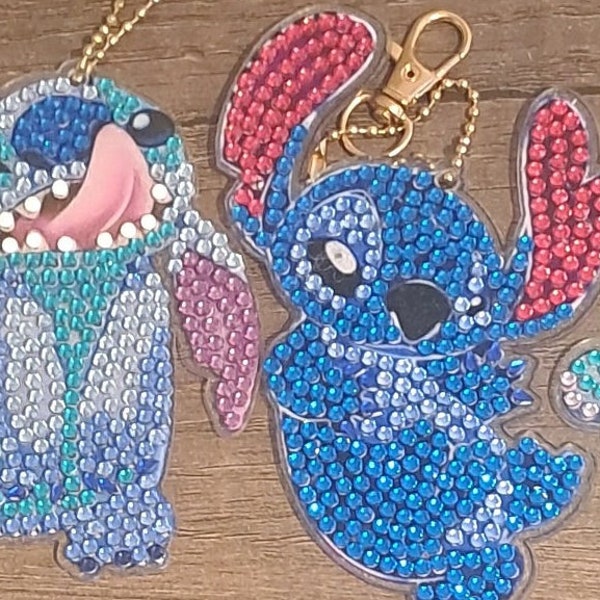 Stitch and Angel Keyring - Etsy