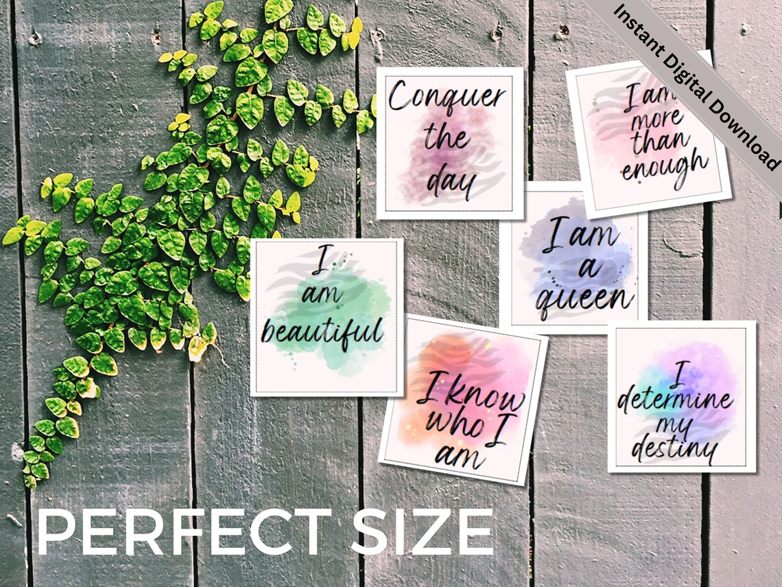 PRINTABLE AFFIRMATION CARDS Self Love Encouragement Instant Download ...