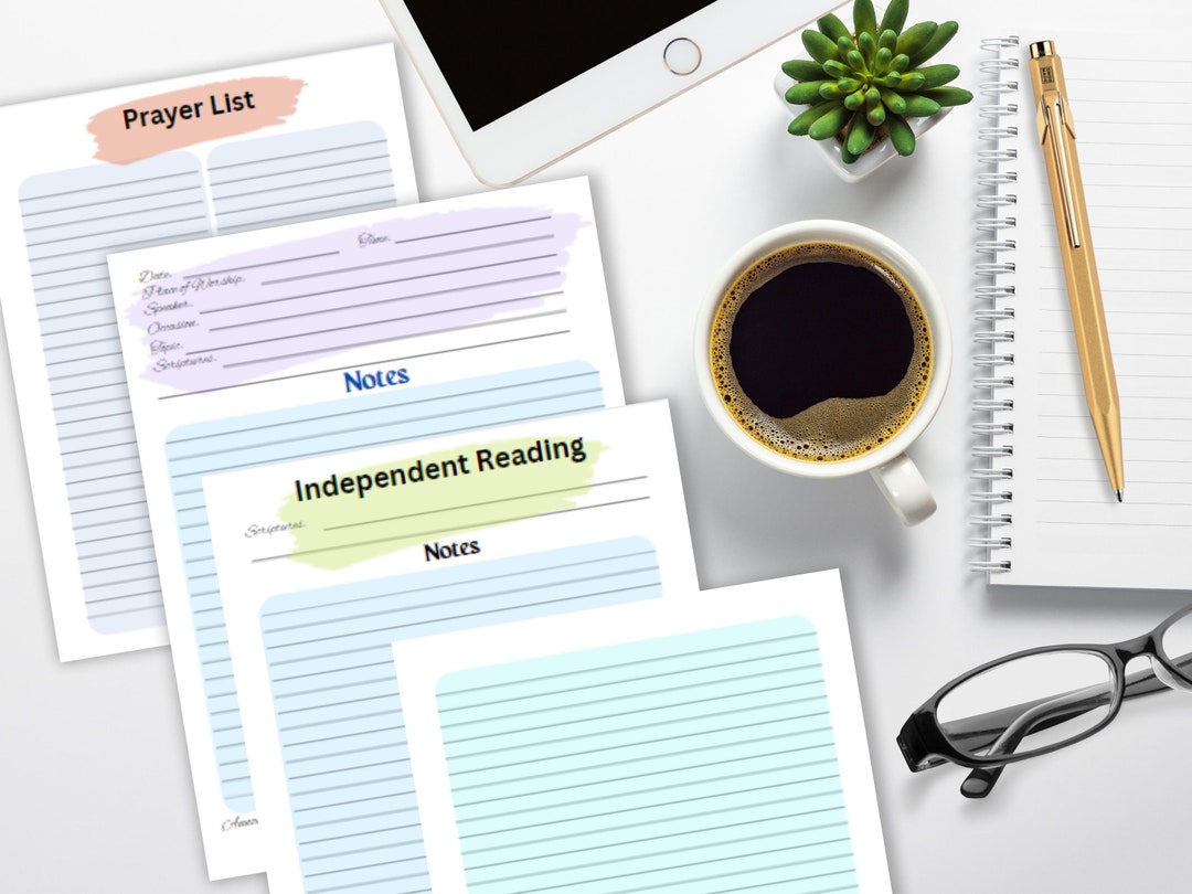 PRINTABLE SERMON NOTES, Church Service Notes, Prayer List, Ministry ...