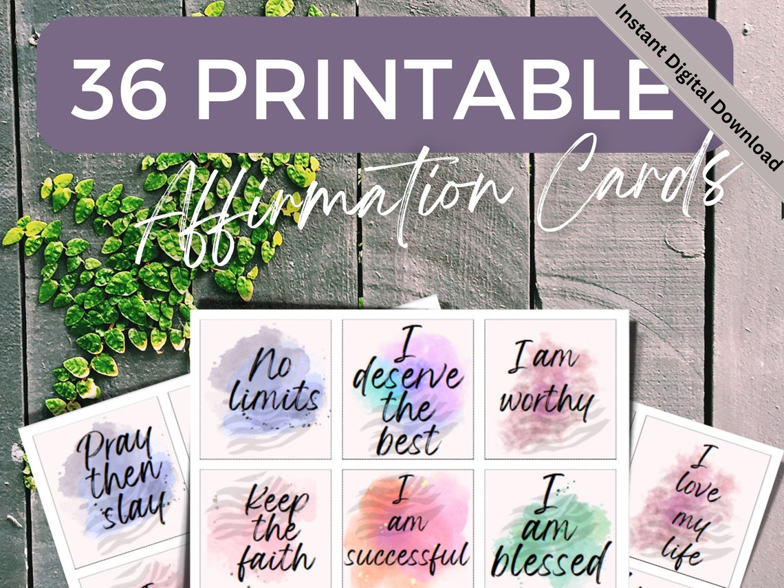 PRINTABLE AFFIRMATION CARDS| Self Love| Encouragement| Instant Download ...