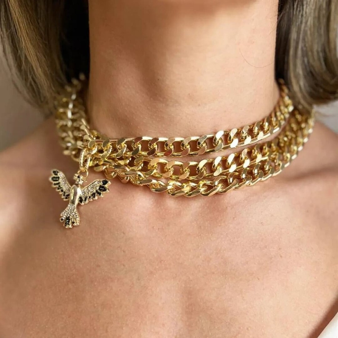 Phoenix Three Row Chain Necklace, Mom Dainty Charm, Bird Jewelry ...