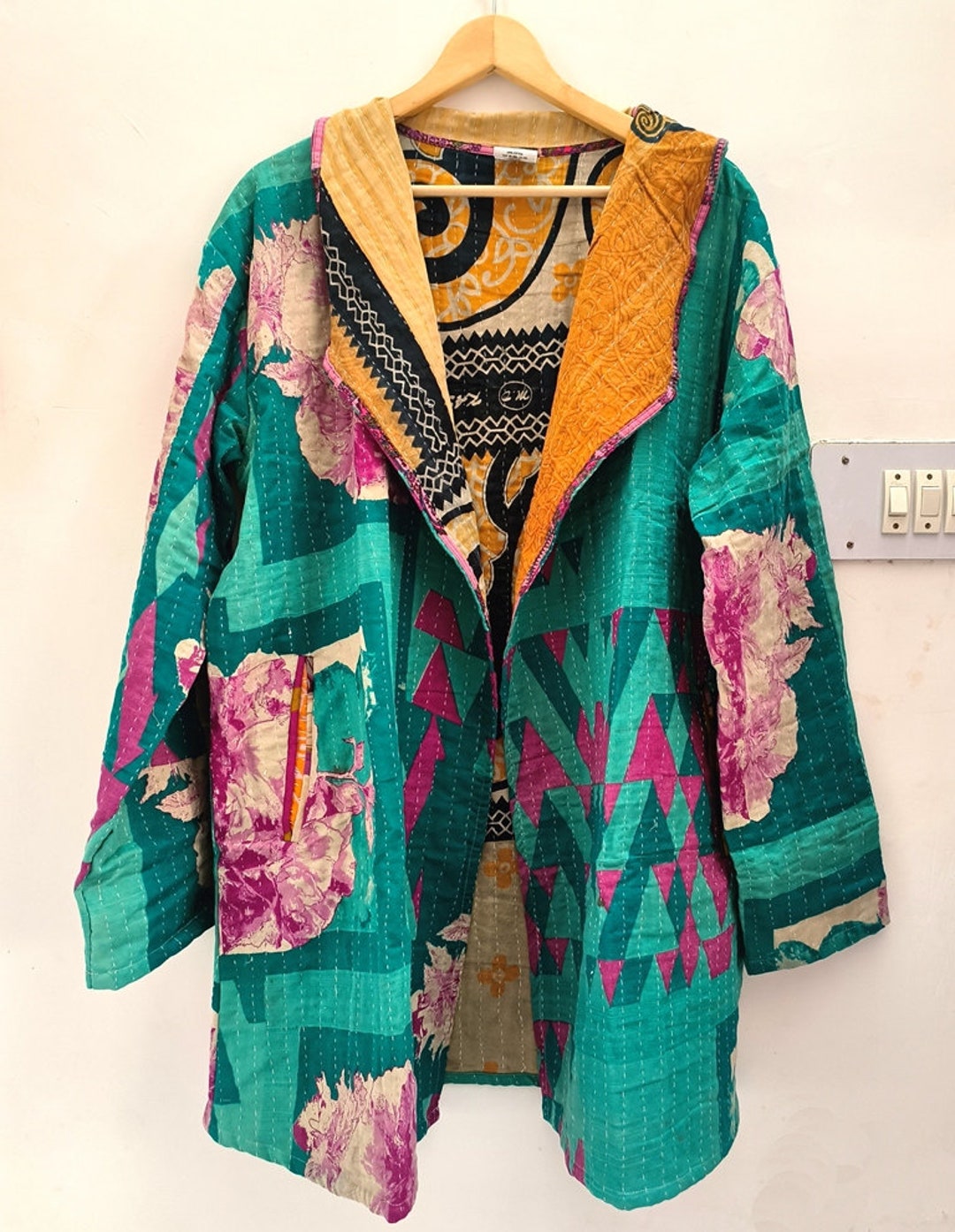 Indian Handmade Kantha Woman Jacket Cotton Dress - Etsy