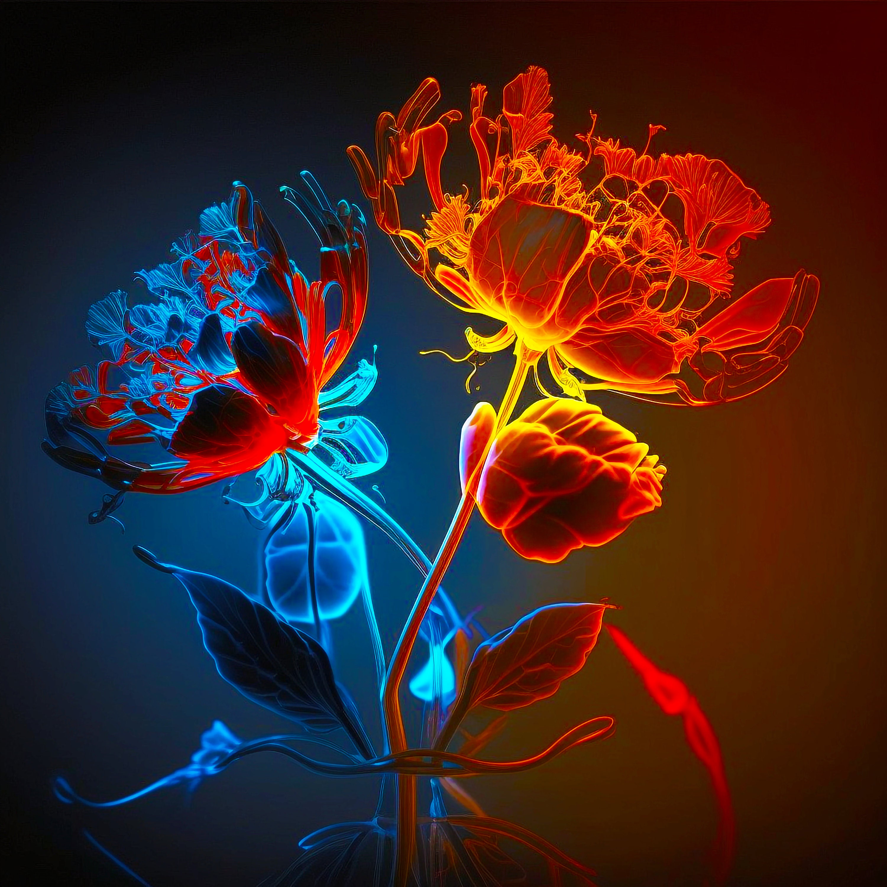 Flower Digital Art Print, AI Generated, Wall Art, AI Art, Digital ...