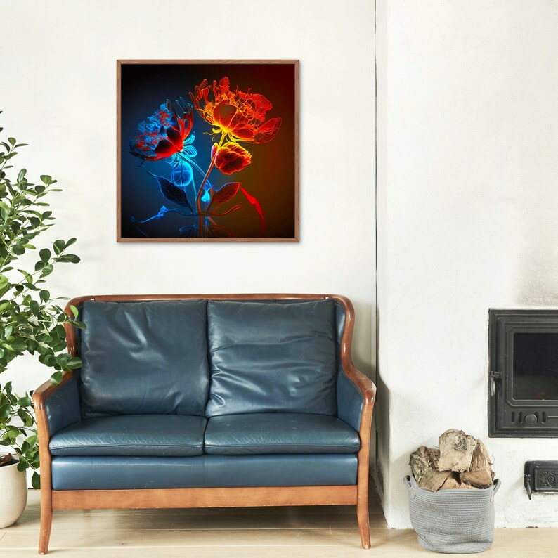 Flower Digital Art Print, AI Generated, Wall Art, AI Art, Digital ...