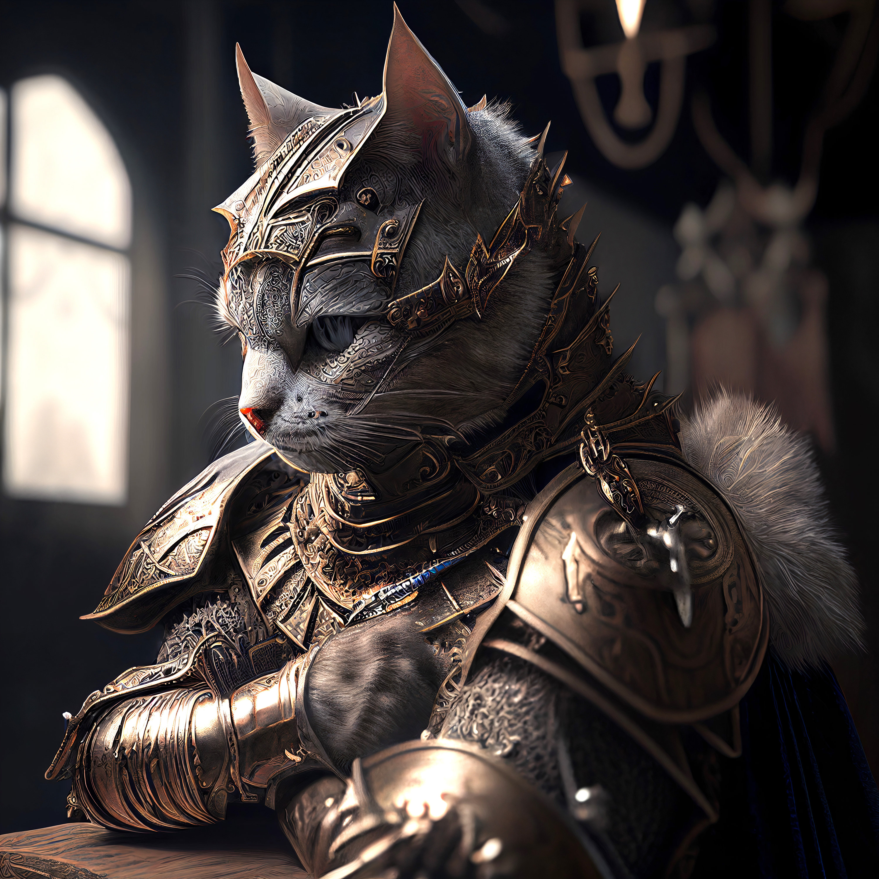 Cat Lord Digital Art Print, AI Generated, Wall Art, AI Art, Digital ...