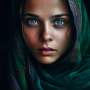 Woman Portrait, Digital Art Print, AI Generated, Wall Art, AI Art ...