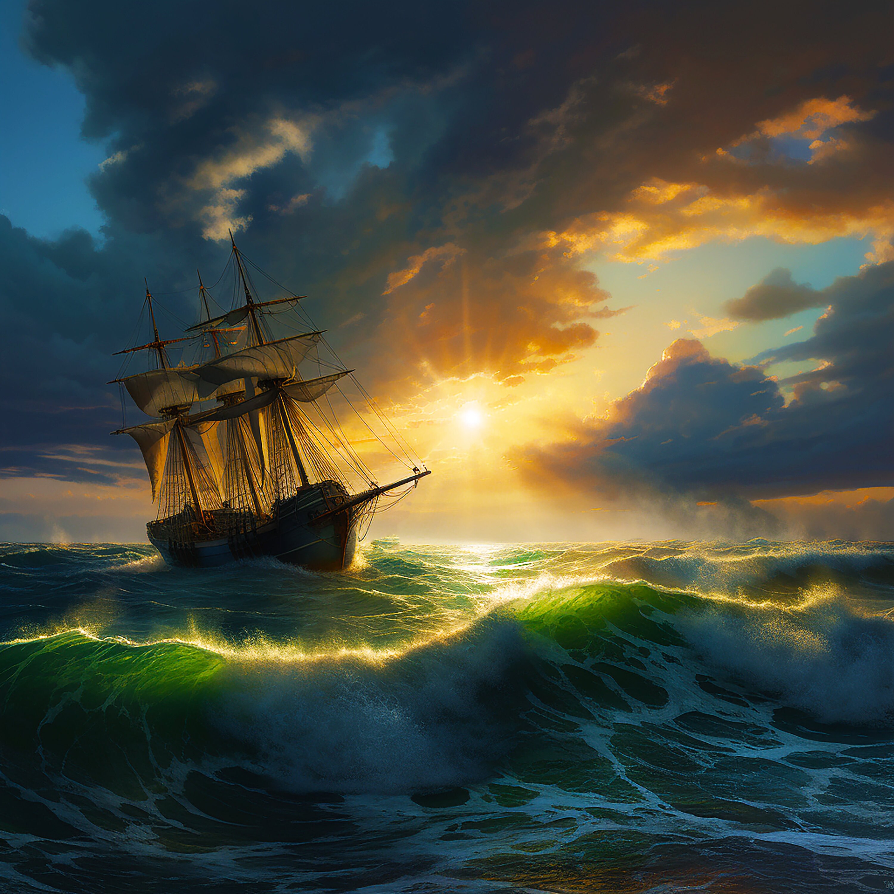 SHIP Digital Art Print, AI Generated, Wall Art, AI Art, Digital ...