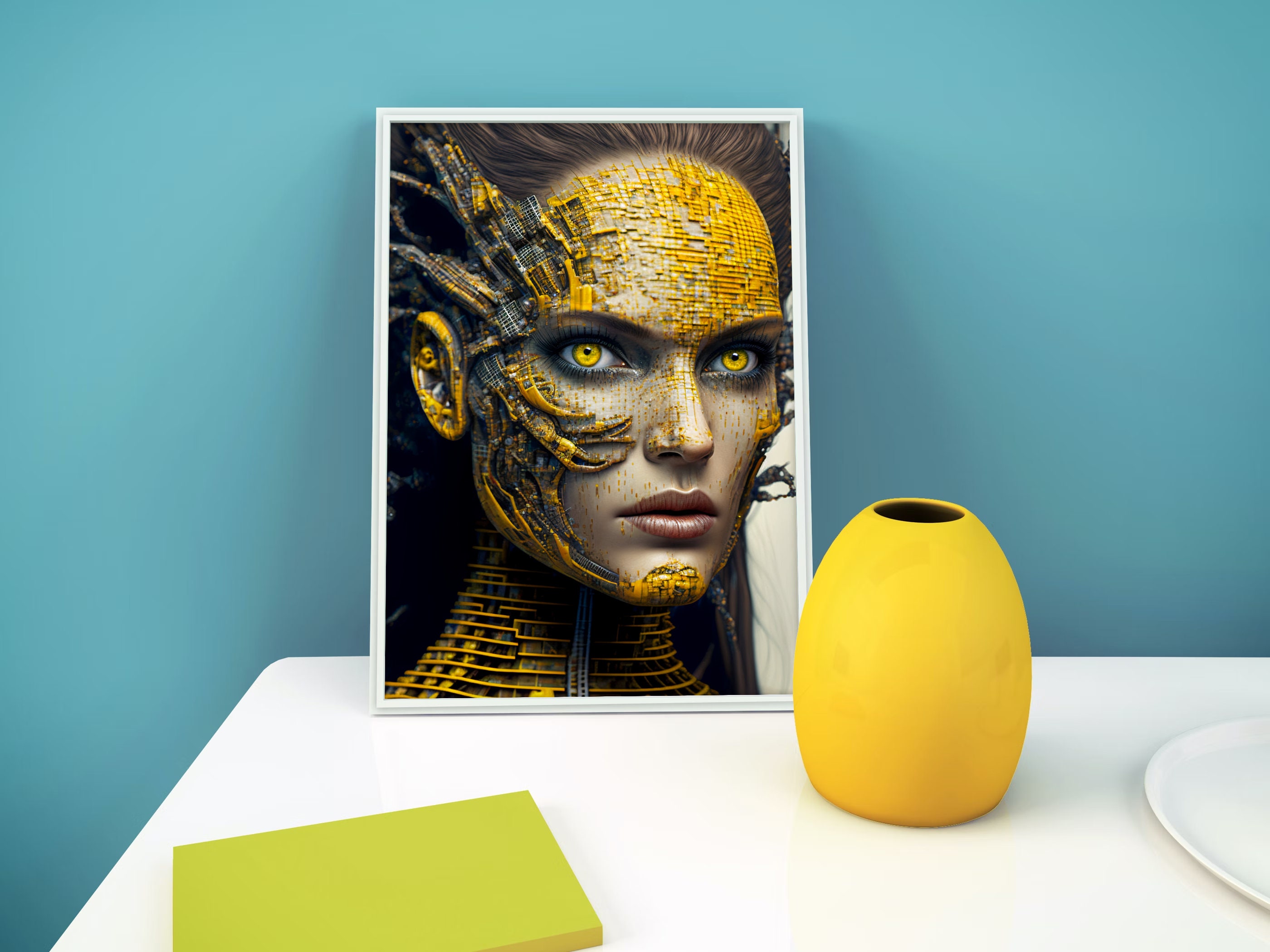 Cybor Digital Art Print Ai Generated Wall Art Ai Art Digital Download Home Decor Printable