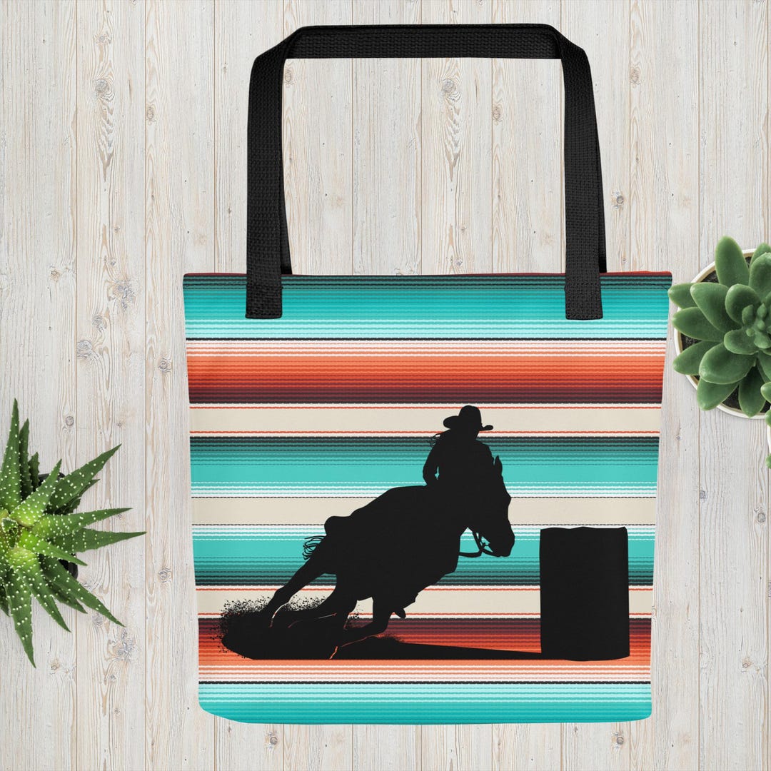 Barrel Racing Tote Bag: Serape Pattern Rodeo Cowgirl Gift - Etsy