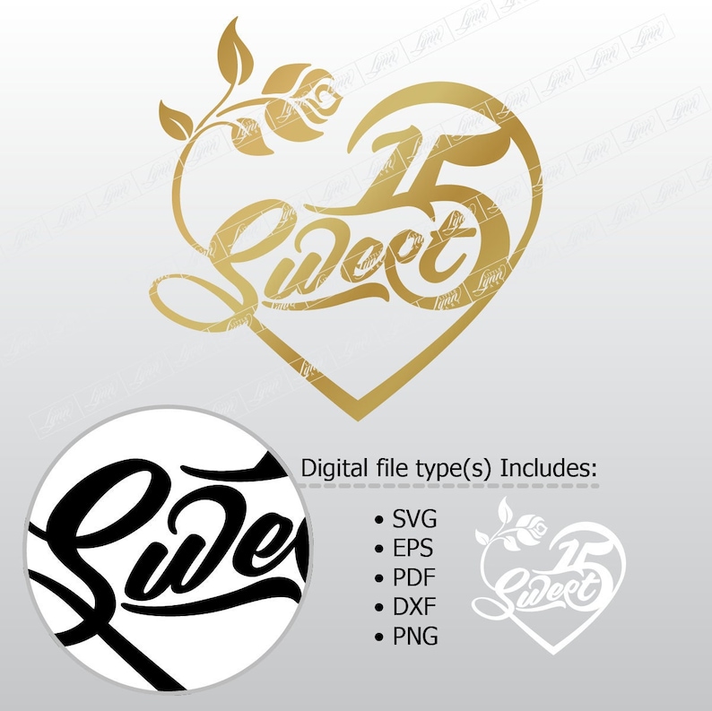 My Sweet 15 SVG | Mis 15 Quinceanera | Digital Download DXF - Etsy