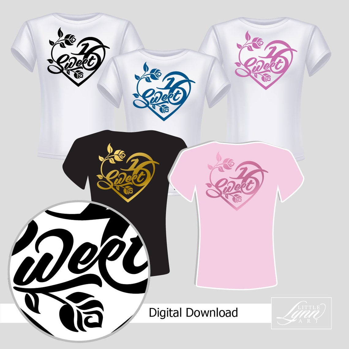 Sweet 16 SVG | Sweet Sixteen PDF | Dulce Dieciseis Flores | Decoracion ...