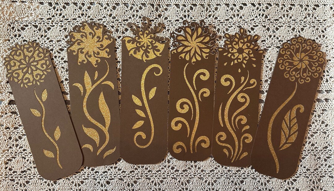 Floral Glitter Layered Cardstock Bookmarks - Etsy