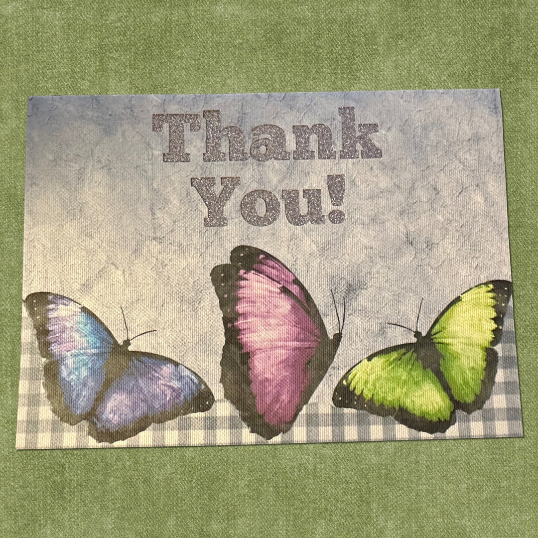 Butterfly Thank You Card - Etsy